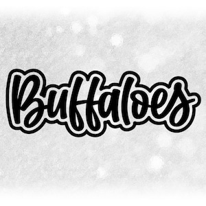 Sports Clipart: Black Bold buffaloes Team Mascot Name in Fun Script ...