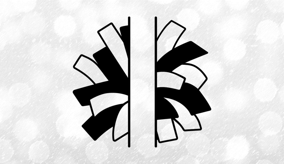 Sports Clipart: Black Split Name Frame Cheerleader Pom Pom in for Cheer ...