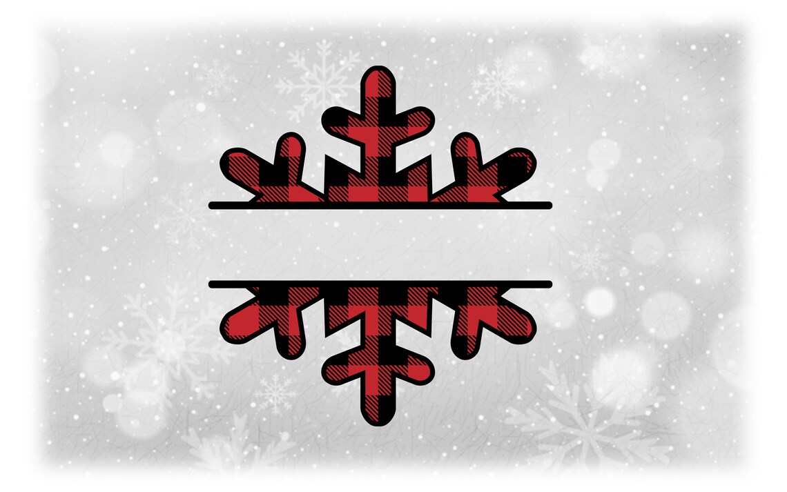 Holiday Clipart: Split Name Frame Red & Black Buffalo Plaid | Etsy
