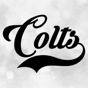 Sports Clipart: colts Mascot Team Name in Fancy Print Type With ...