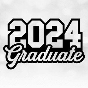 Educational Clipart: Bold Varsity Collegiate 2024 and Script graduate ...
