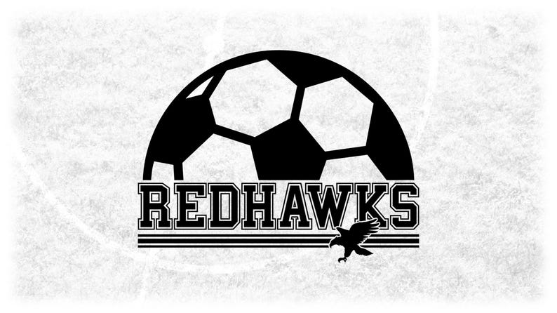 Sports Clipart: Black Half Soccer Ball With "redhawks" Team Mascot Name ...