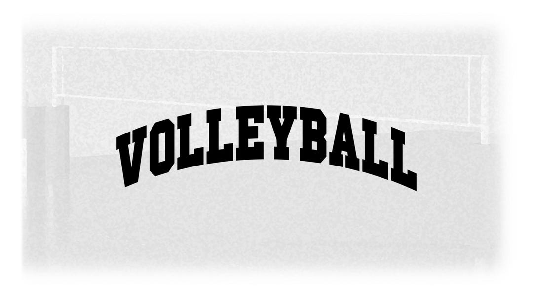 Sports Clipart: Arched Black Solid Capital Letter Word "volleyball" in ...