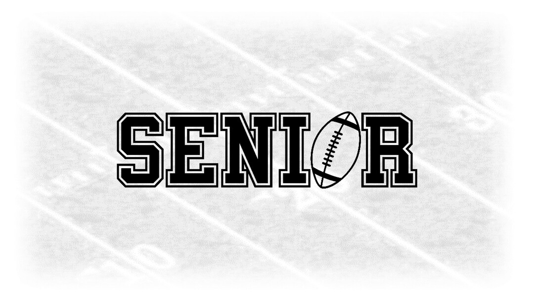 Sports Clipart: Black Word "senior" in Collegiate Block Type W ...