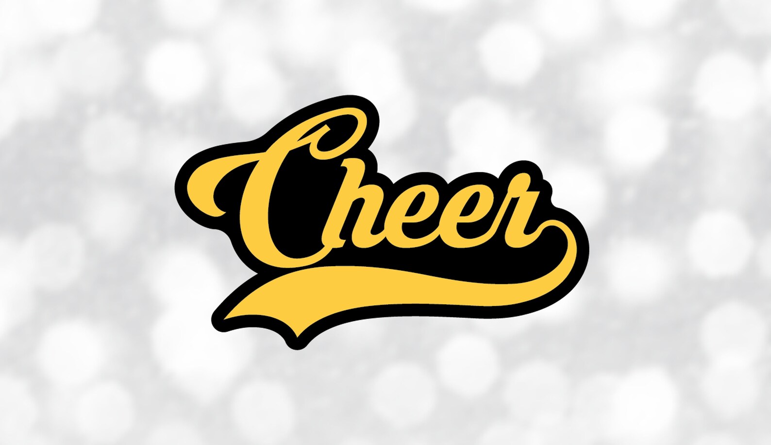 Sports Clipart: Gold Word "cheer" in Script Style With Baseball Style ...