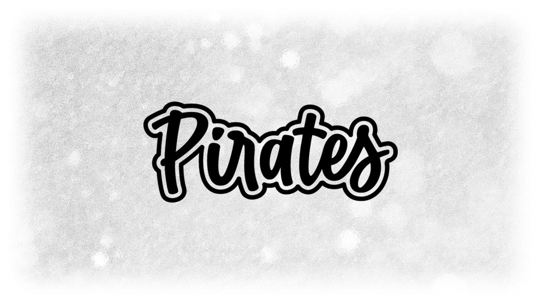 Sports Clipart: Black Bold "pirates" Team Name in Fun Script Style With ...