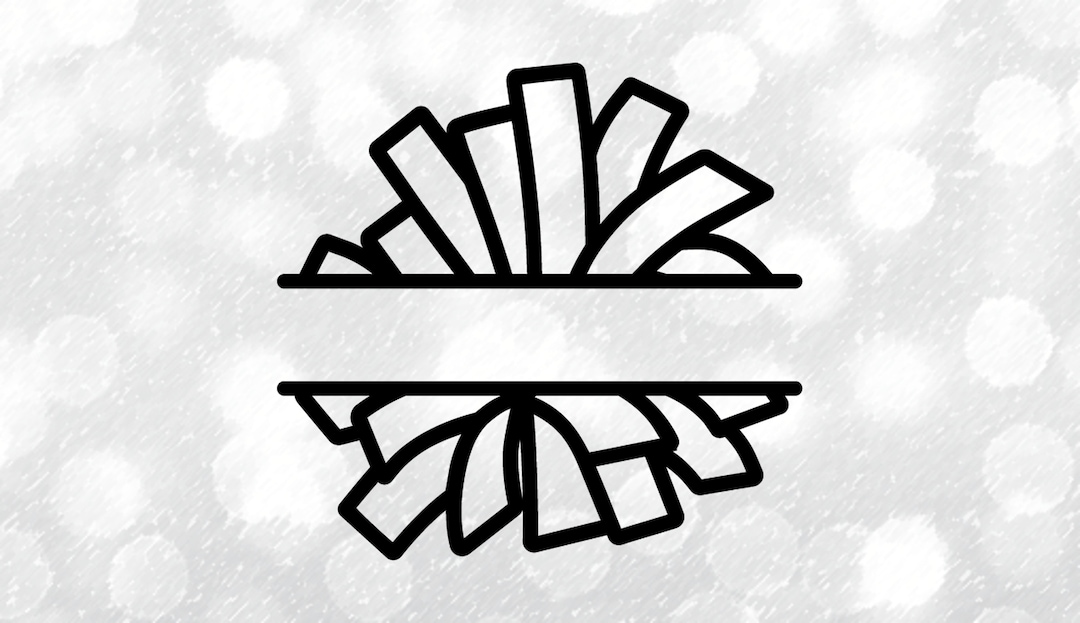 Sports Clipart: Black Cheerleader Pom Outline Split for Personalizing ...