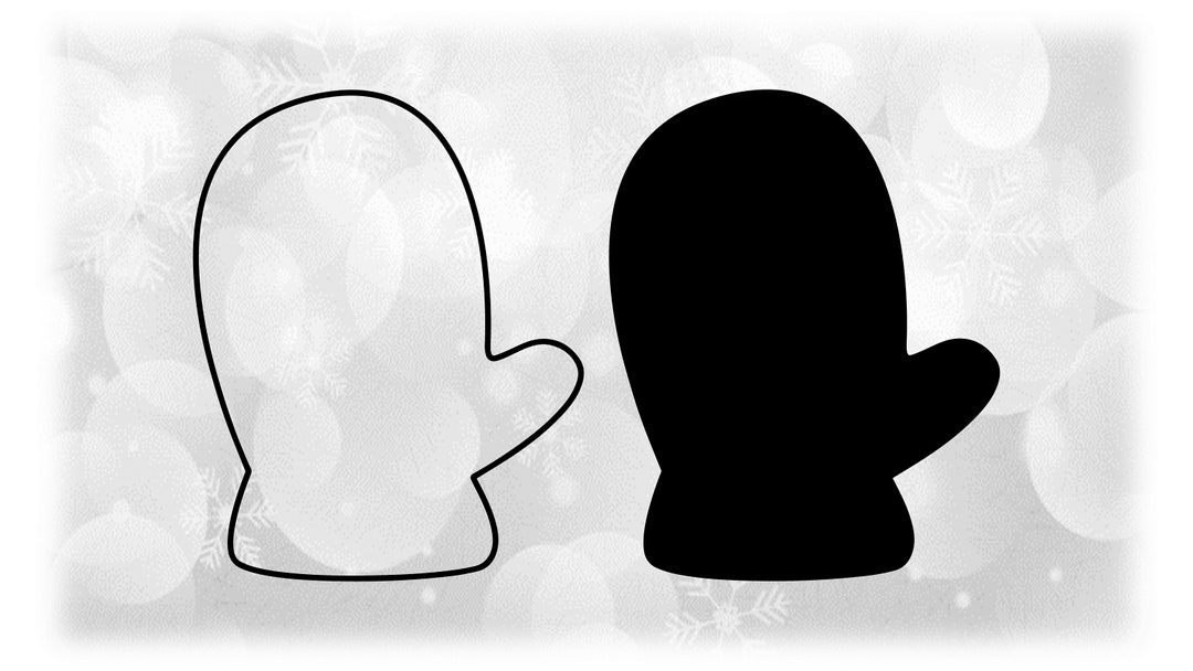 Holiday Clipart: Winters, Snow, or Christmas Mitten Silhouette, Black ...