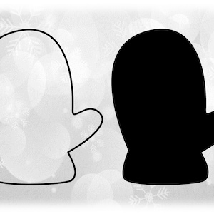 Holiday Clipart: Winters, Snow, or Christmas Mitten Silhouette, Black ...