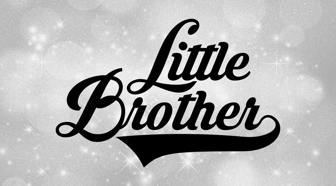Family Clipart - Siblings/brothers: Black Baseball Style Swoosh Words ...