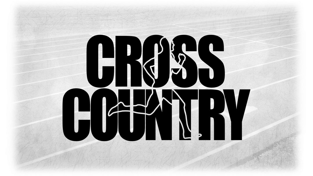 Sports Clipart: Bold Black Words cross Country With Cutout of Male ...