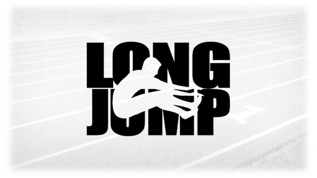 Sports Clipart: Black Words "track and Field" With Cutout of Male Long ...