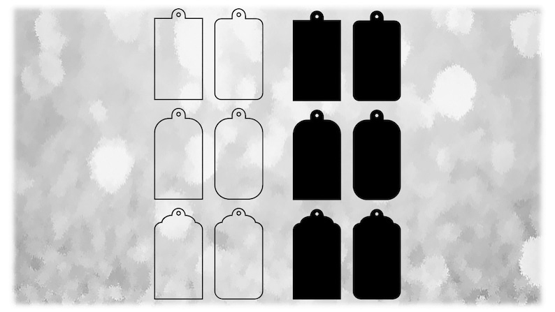 Shape Clipart: Basic Gift Tags or Price Tags in Solid and - Etsy