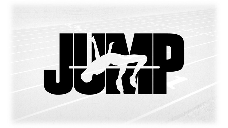 Sports Clipart: Track & Field Black Bold Word JUMP With Male - Etsy