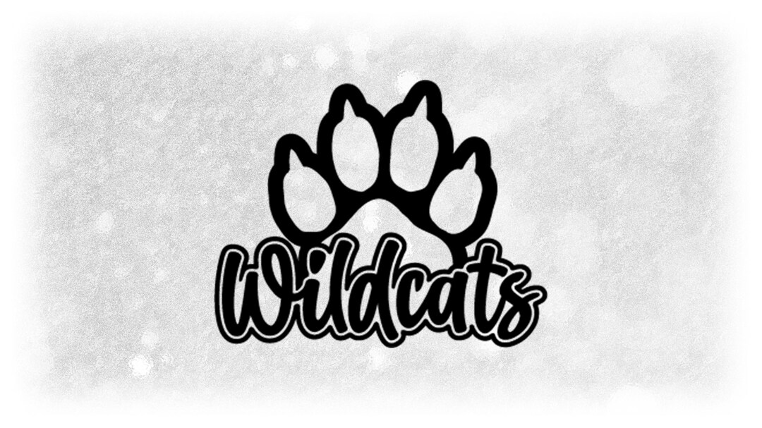 Sports Clipart: Black Script "wildcats" Team Mascot Name With ...