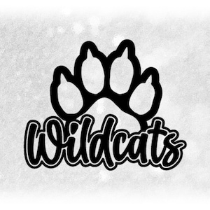 Sports Clipart: Black Script "wildcats" Team Mascot Name With ...