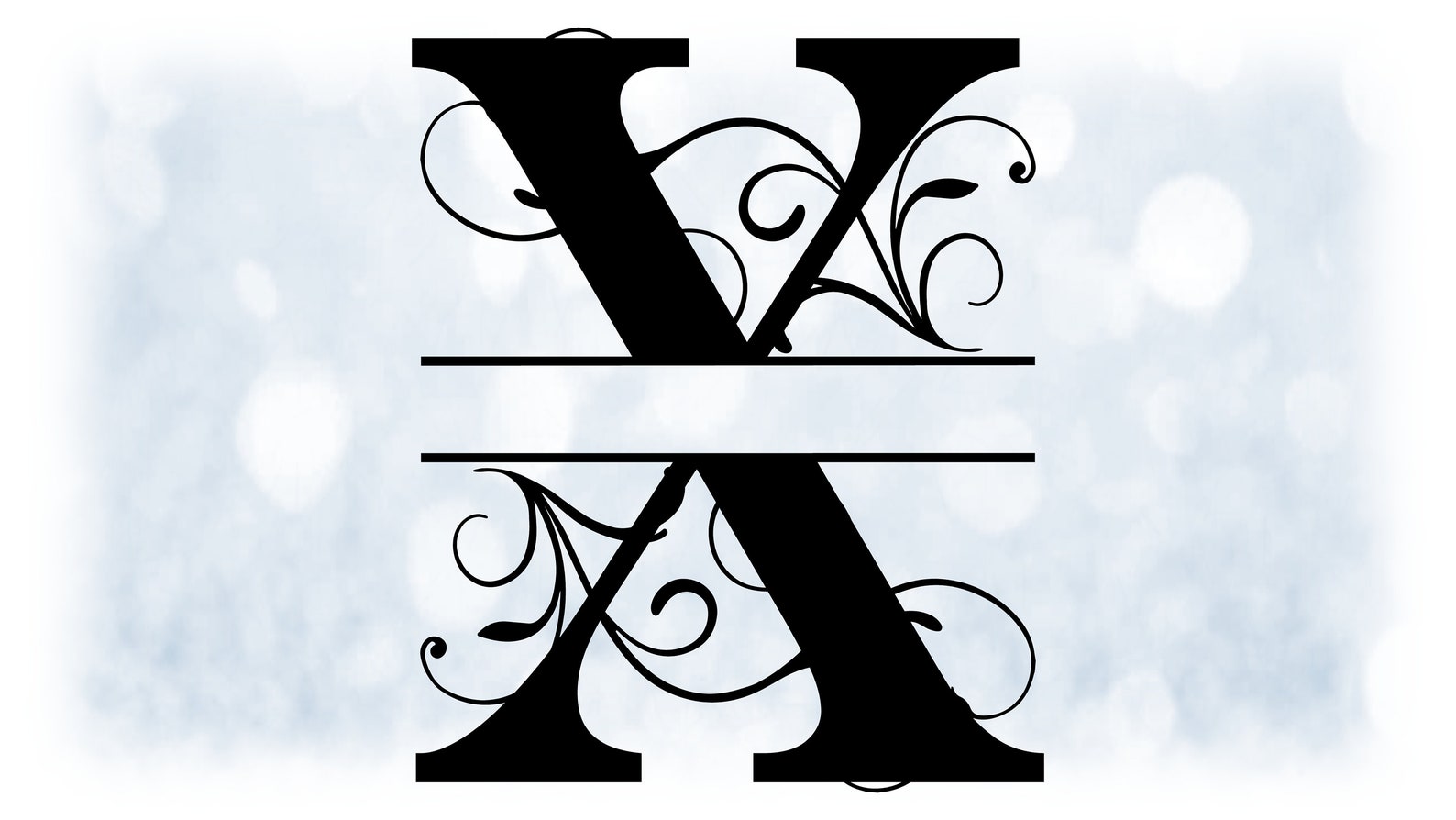 Word Clipart: Split Name Frame Black Formal Style Capital | Etsy