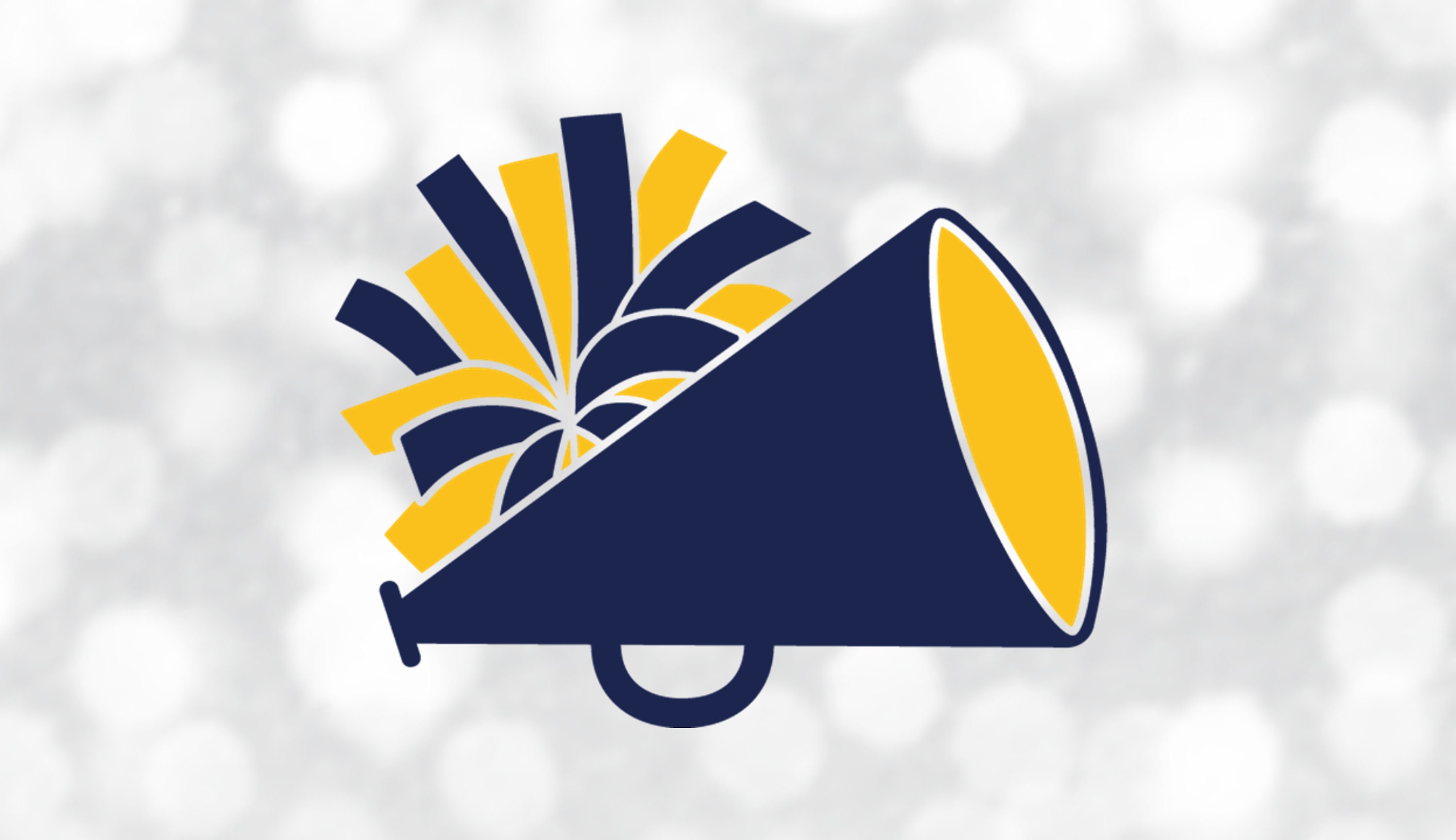 Sports Clipart: Blue and Gold Cheerleader Megaphone With Pom Pom for ...