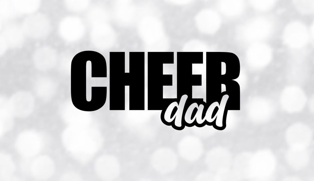 Sports Clipart: Black Bold Word cheer With Script Word dad Cutout on ...