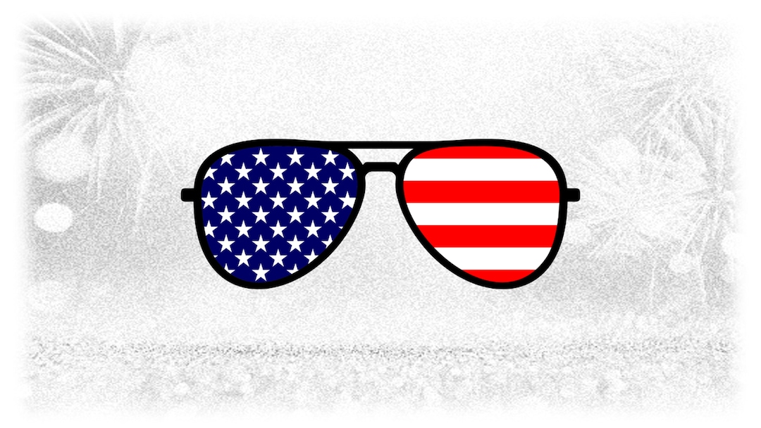 People Clipart: Red, White & Blue Aviator Style Sunglasses With Black ...