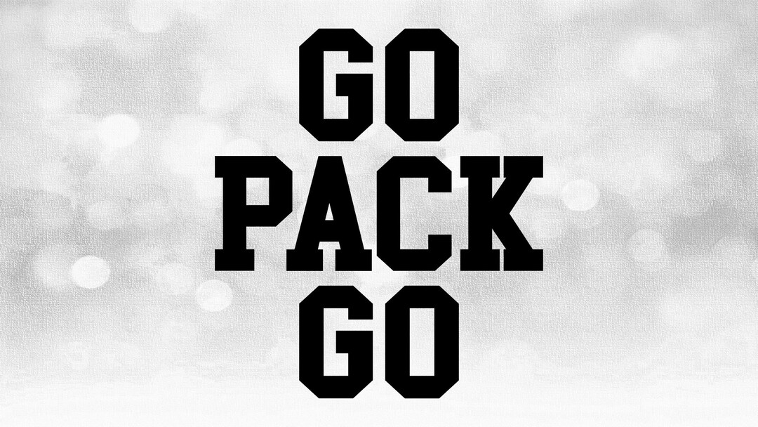 Team/mascot/school Clipart: Black Bold Words "go Pack Go" in Collegiate ...