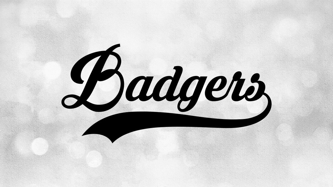 Sports Clipart: "badgers" Team Name in Fancy Print Type Lettering With ...