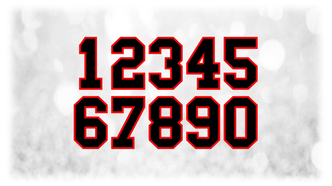 Sports Clipart: Jersey Number Templates Grouped on ONE Single Sheet ...