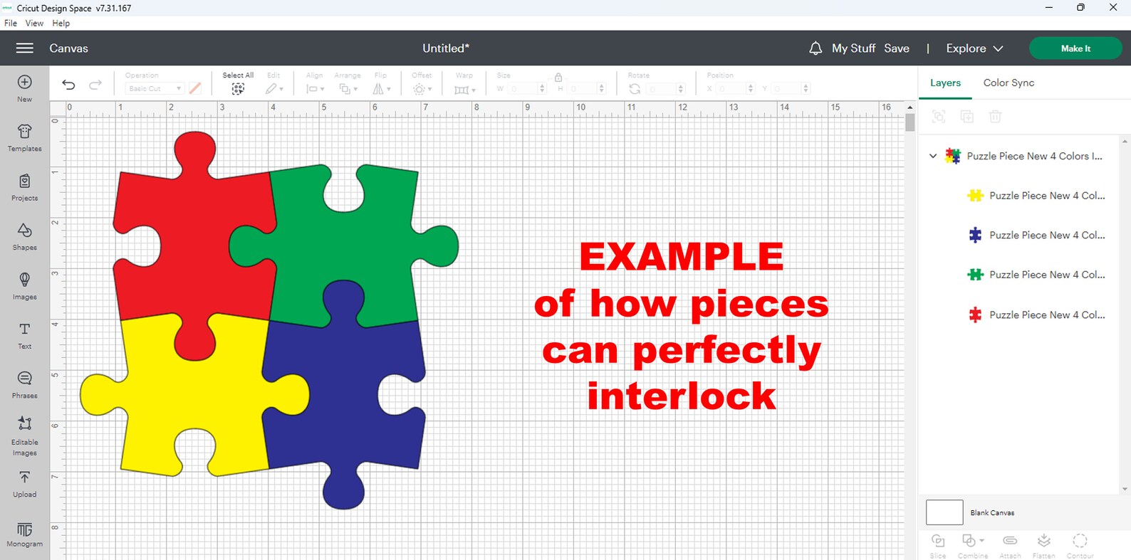 Shape Clipart: Red Yellow Blue Green Perfectly Interconnecting Puzzle ...