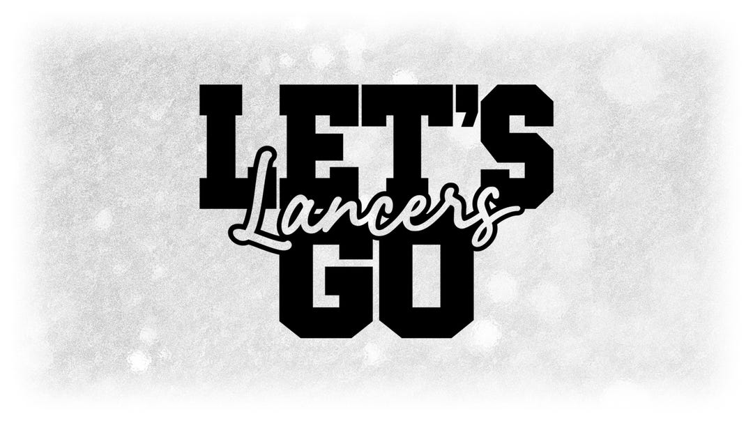 Sports Clipart: Black Bold Capitalized Words "let's Go" With Cutout of ...