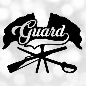 Sports Clipart: Black Crossed Color Guard / Marching Band Flags With ...