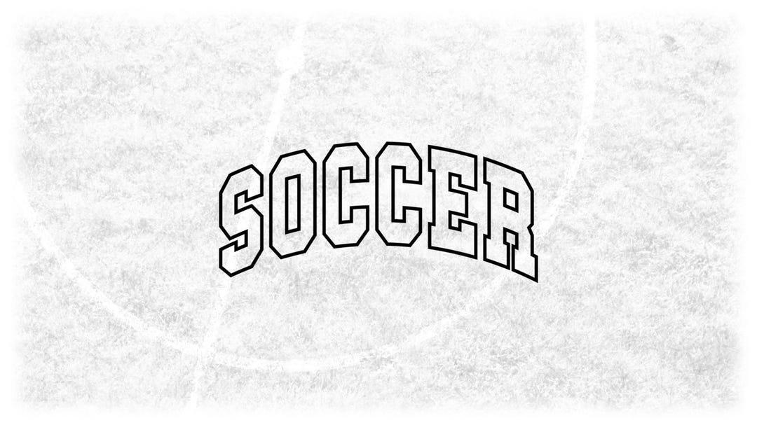 Sports Clipart: Arched Black Bold Outline Word "soccer" in College ...