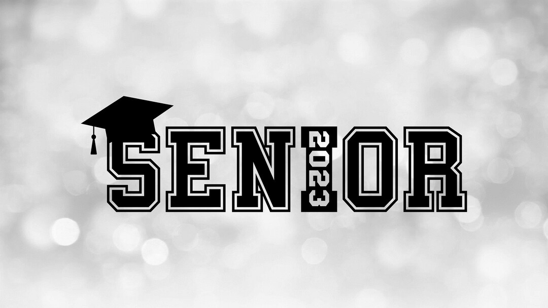 Education Clipart: Black Bold Word senior With - Etsy
