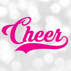 Sports Clipart: Pink Word cheer in Fancy Script Style With Baseball ...