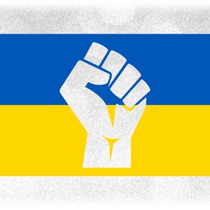 Geography Clipart: Blue and Yellow Power Fist Cutout of - Etsy