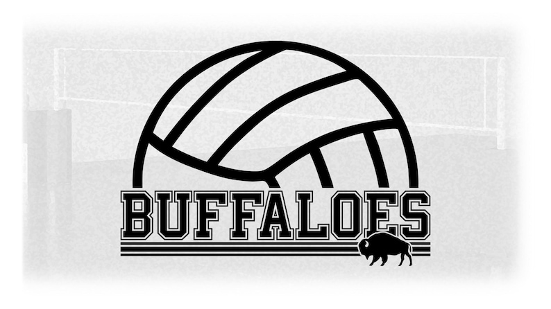 Sports Clipart: Black Half Volleyball With "buffaloes" Team Name ...