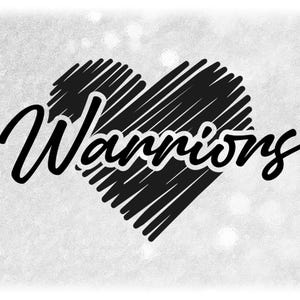 Sports Clipart: Black Script "warriors" Team Mascot Name Cutout of ...