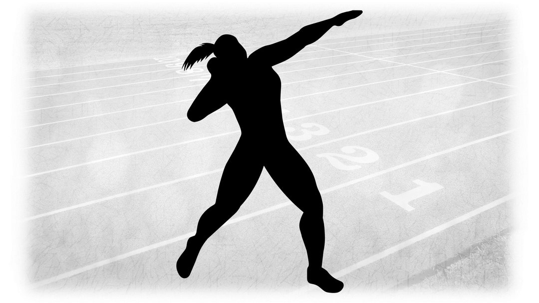 Girl Shot Put Silhouette