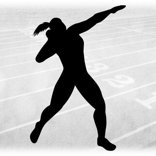 Sports Clipart: Black Silhouette Female / Girl Shot Put - Etsy