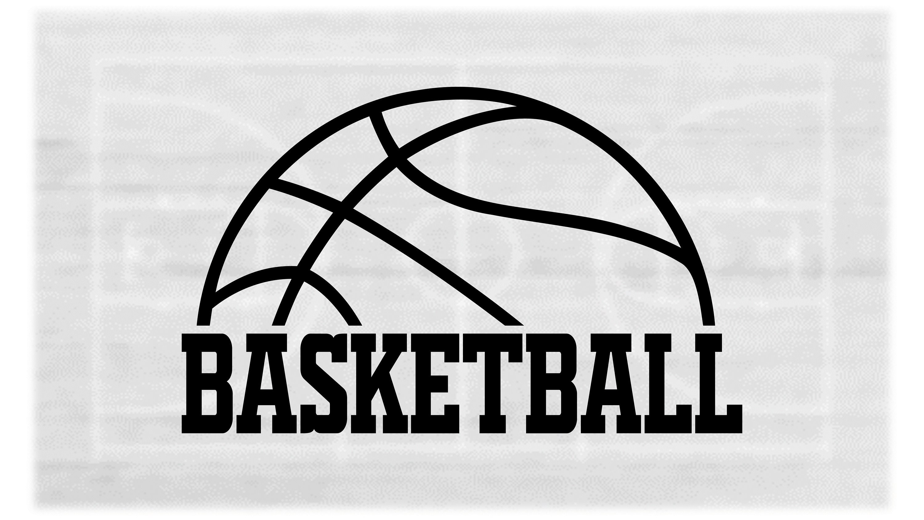 Sports Clipart: Large Black Half Basketball Shape Above Bold - Etsy Canada