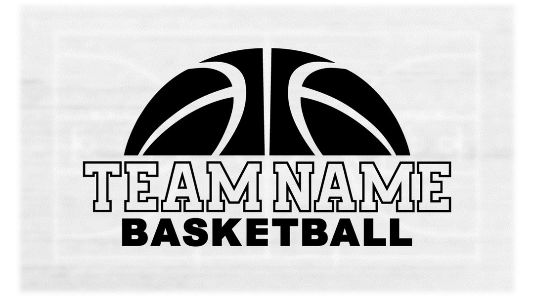 Sports Clipart: Black Half Basketball Silhouette Above Bold - Etsy