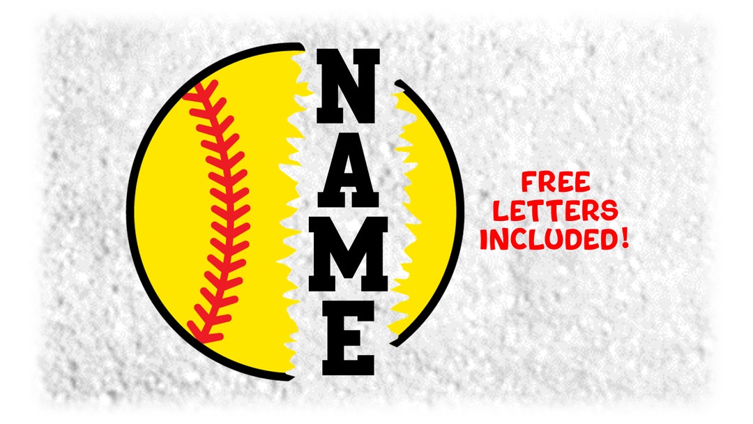 Sports Clipart: Black / Red / Yellow Half Softball Torn / Tears ...