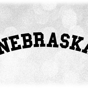Geography Clipart: Black Arched USA State Name "nebraska" in Bold Black ...