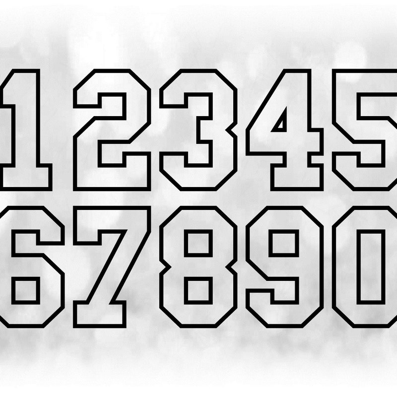 Number Outline Vector Clipart - Etsy
