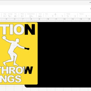 Sports Clipart: Gold "caution May Throw Things" With Male Track & Field ...