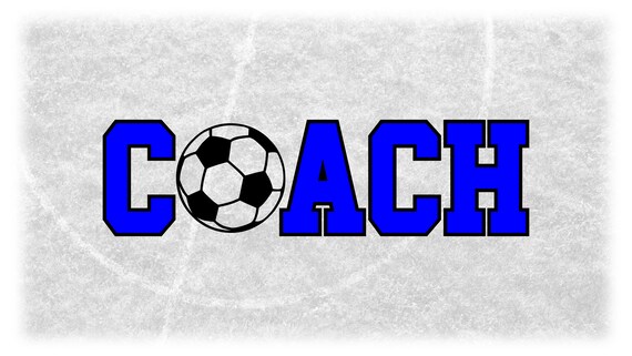 Sports Clipart: Blue on Black Layered Word coach | Etsy