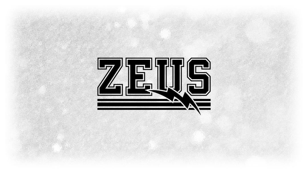 Sports Clipart: Black Bold "zeus" Team Name in Varsity Style Above ...