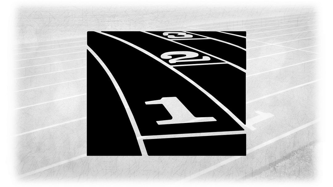 Sports Clipart: Track and Field Black Three-lane Track With Lane ...