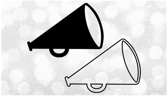 Sports Clipart: Cheerleader Megaphone Silhouette in Black - Etsy