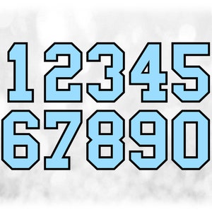 Sports Clipart: Jersey Number Templates Grouped on ONE Single Sheet ...