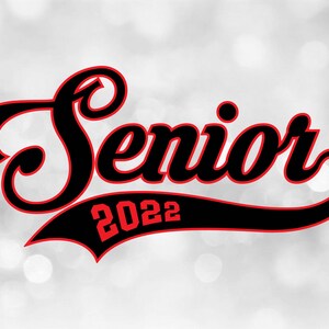 School Clipart: Red/black Layered Word senior in - Etsy
